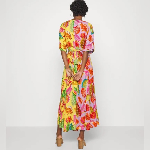 FARM Rio | Dresses | Farm Rio Beaks And Bananas Wrap Maxi Dress Nwt ...